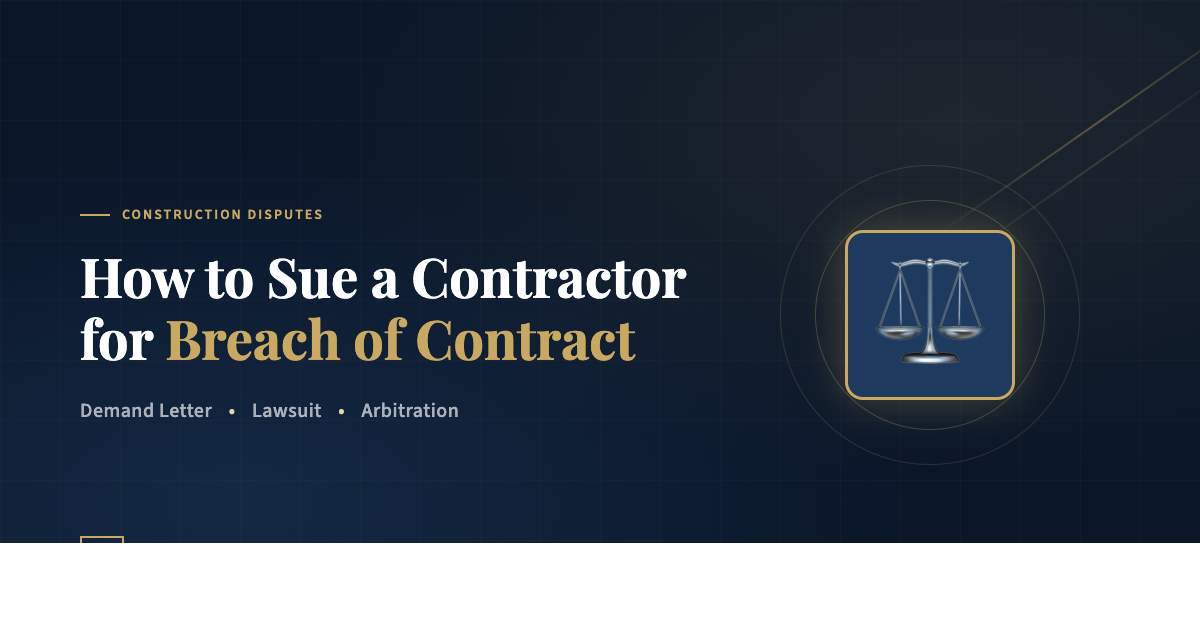 How to Sue a Contractor for Breach of Contract: From Demand Letter to ...